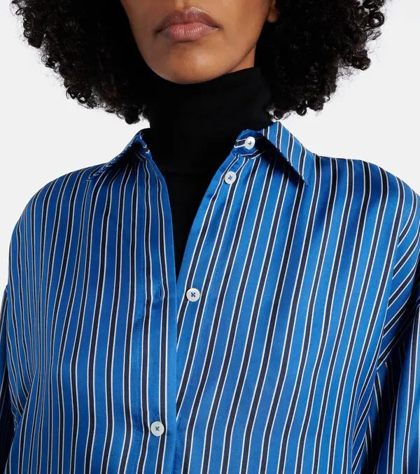 TOTEME Striped Silk Shirt - Blue