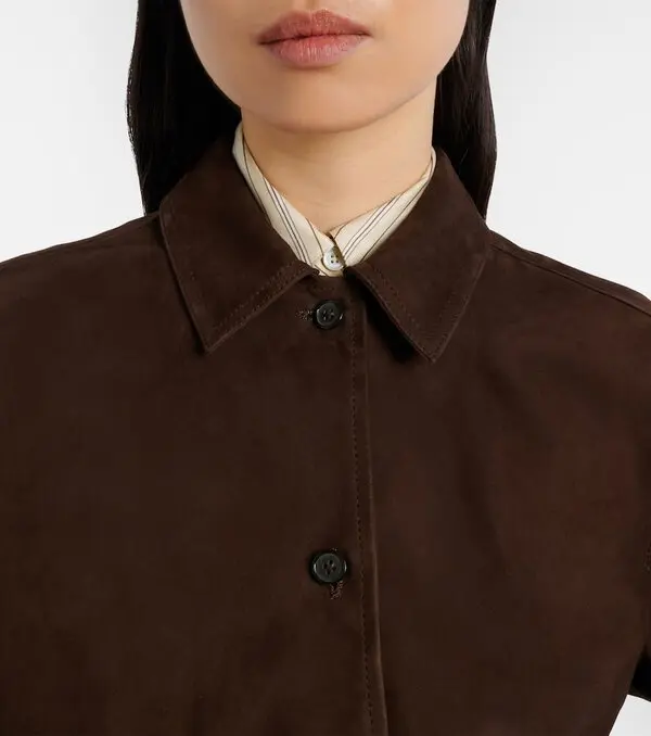 TOTEME Suede Overshirt - Brown