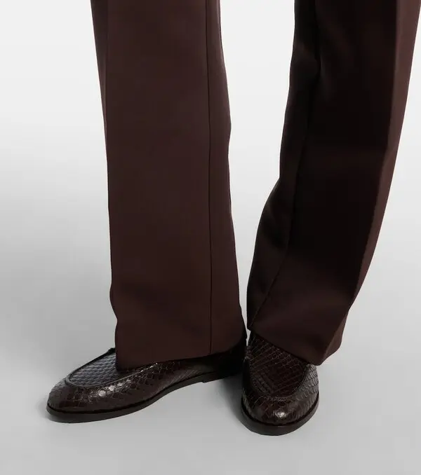 AQUAZZURA College Snake-effect Leather Loafers