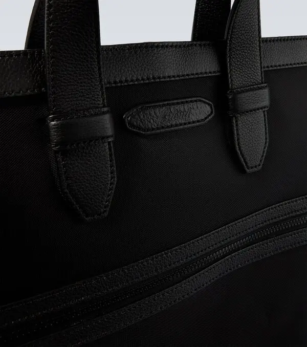 Brioni Leather-trimmed Garment Bag