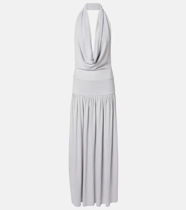 AYA MUSE Spoe Halterneck Maxi Dress - Blue