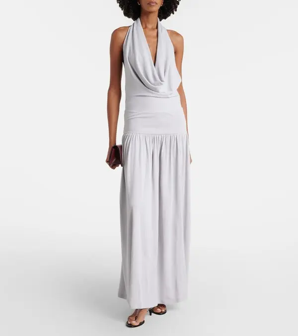 AYA MUSE Spoe Halterneck Maxi Dress - Blue