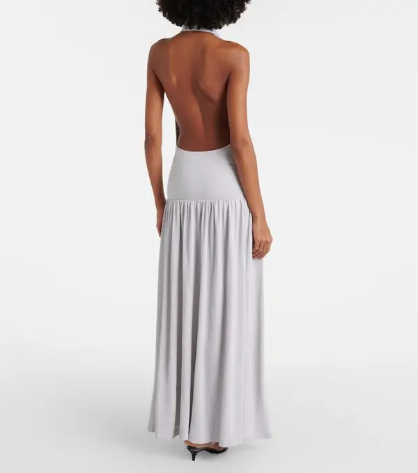 AYA MUSE Spoe Halterneck Maxi Dress - Blue