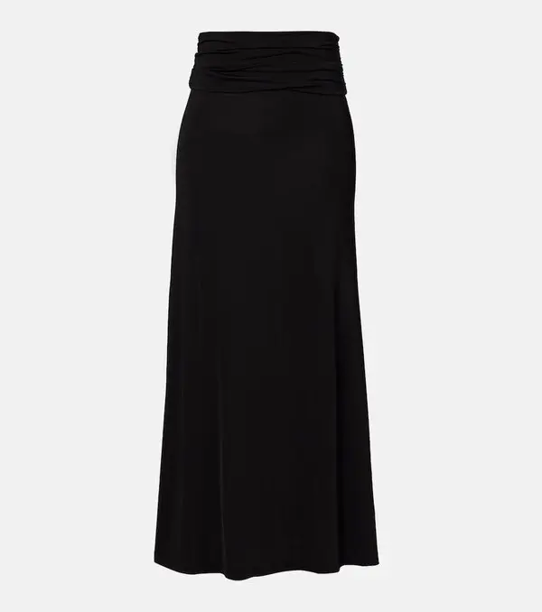 AYA MUSE Freya Draped Maxi Skirt - Black