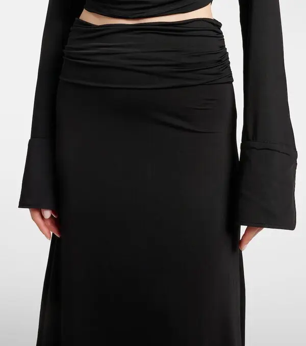 AYA MUSE Freya Draped Maxi Skirt - Black