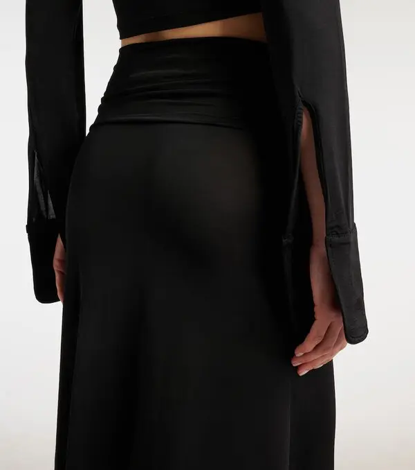 AYA MUSE Freya Draped Maxi Skirt - Black