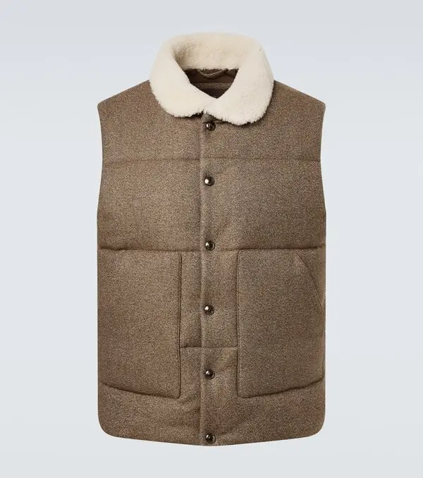 Loro Piana Dug Wool And Cashmere Vest - Brown