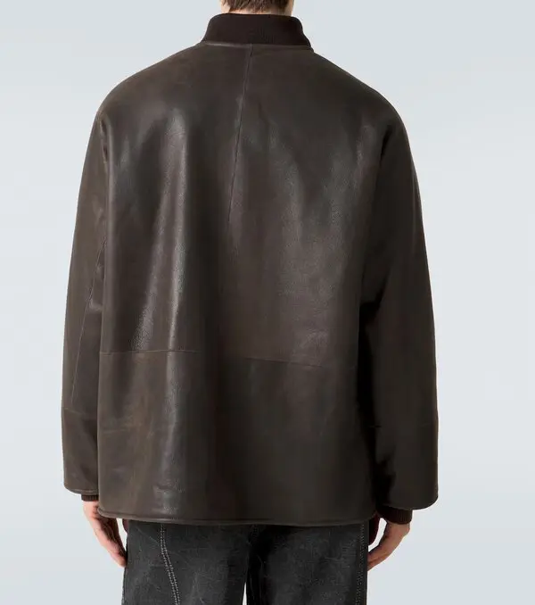 A.PRESSE Shearling-lined Leather Jacket