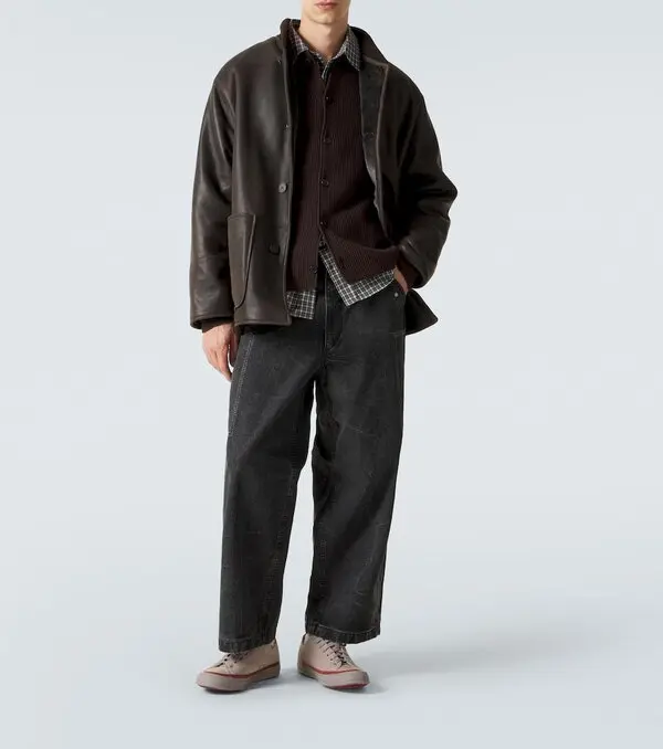 A.PRESSE Shearling-lined Leather Jacket