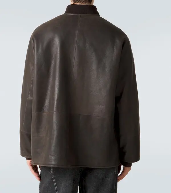 A.PRESSE Shearling-lined Leather Jacket