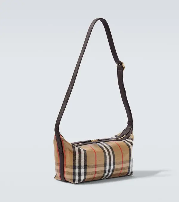 Burberry Check Canvas Shoulder Bag
