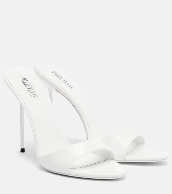 Paris Texas Lidia 105 Patent Leather Mules - White