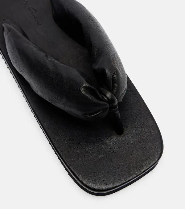 Rick Owens Leather Platform Thong Sandals
