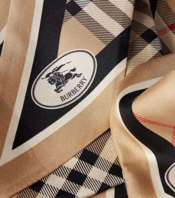 Burberry Check Silk Scarf - Beige
