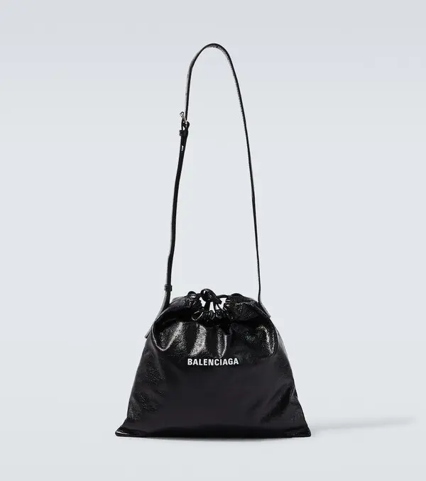 Balenciaga Patent Leather Crossbody Bag - Black
