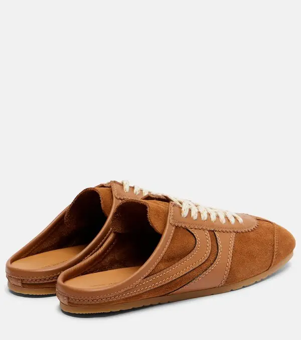 Dries Van Noten Leather-trimmed Suede Sneakers - Brown