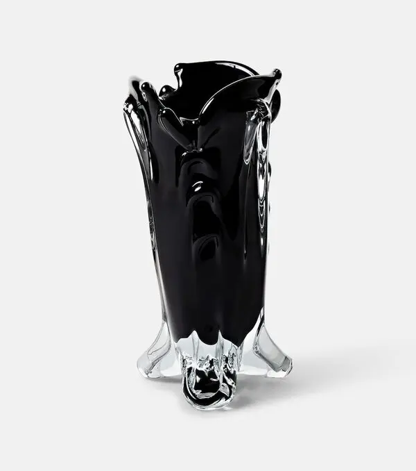 LOUISE ROE Vintage Drape Glass Vase - Black