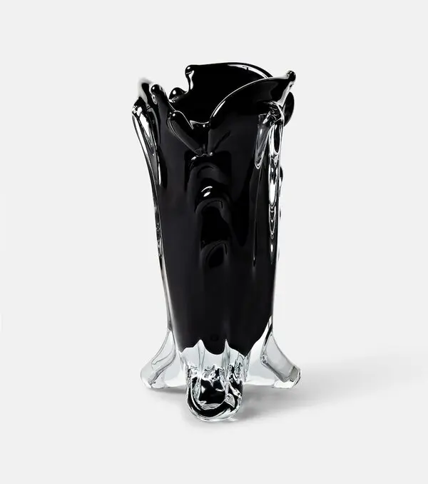 LOUISE ROE Vintage Drape Glass Vase - Black