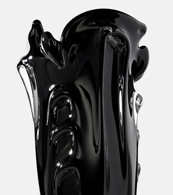 LOUISE ROE Vintage Drape Glass Vase - Black