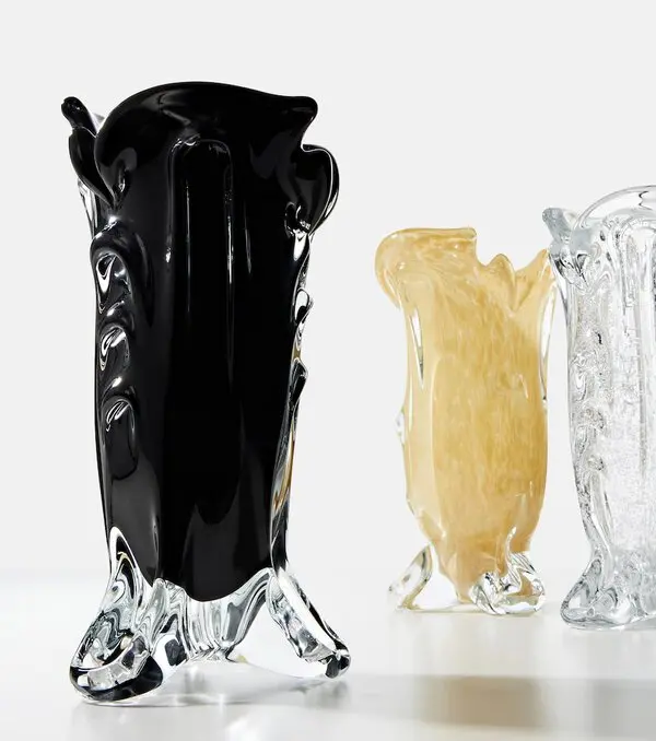 LOUISE ROE Vintage Drape Glass Vase - Black