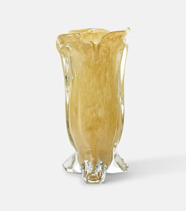 LOUISE ROE Vintage Drape Glass Vase - Yellow