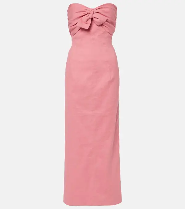 Tove Rahel Linen And Cotton-blend Maxi Dress - Pink