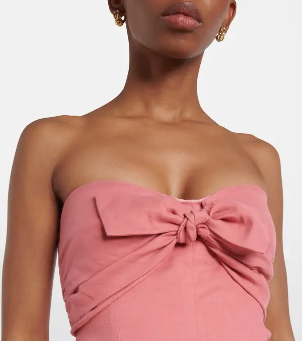 Tove Rahel Linen And Cotton-blend Maxi Dress - Pink