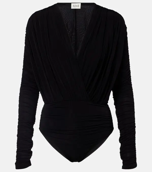 Tove Ayah Gathered Bodysuit - Black
