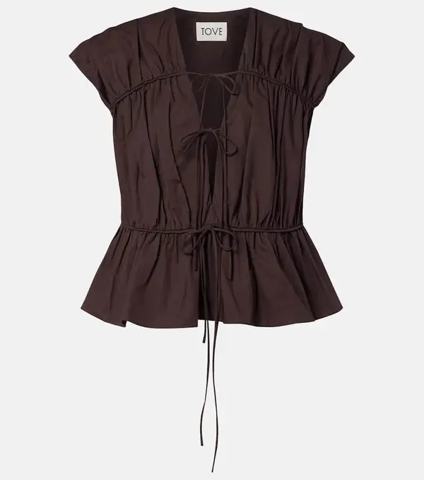 Tove Thea Cotton Top - Brown