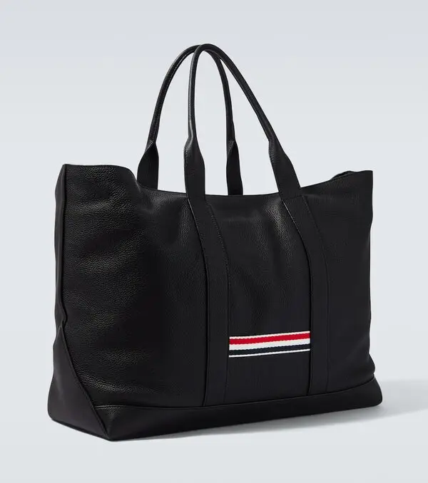 Thom Browne Leather Tote Bag - Black