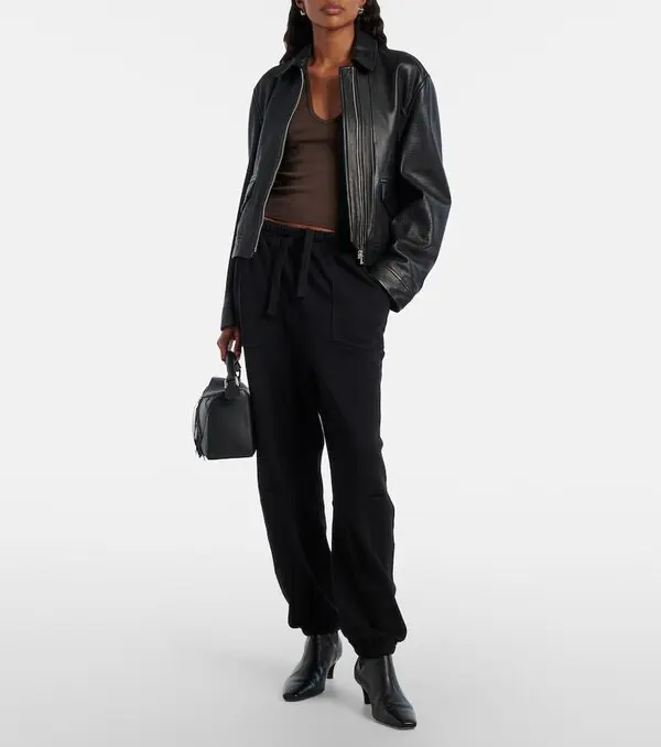 NILI LOTAN Dulce Cotton Sweatpants - Black