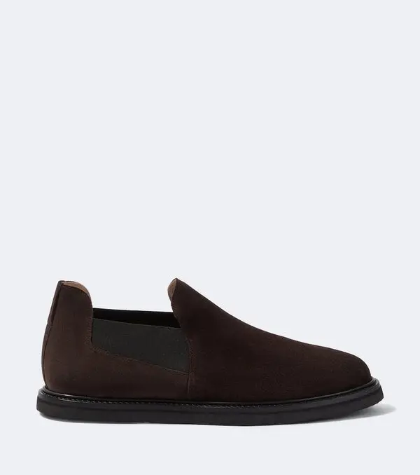 THE ROW Parker Suede Slip-on Loafers