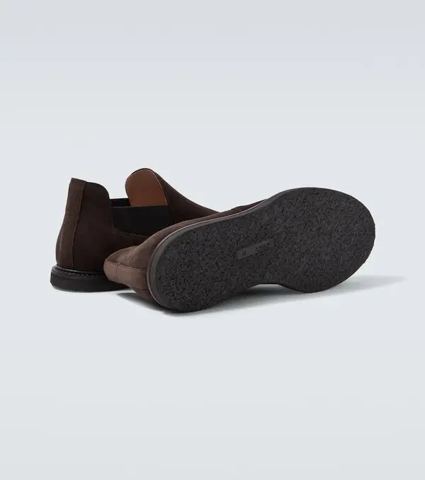 THE ROW Parker Suede Slip-on Loafers
