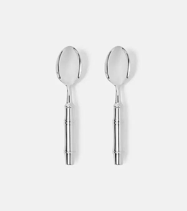Gucci Set Of 2 -plated Spoons - Silver