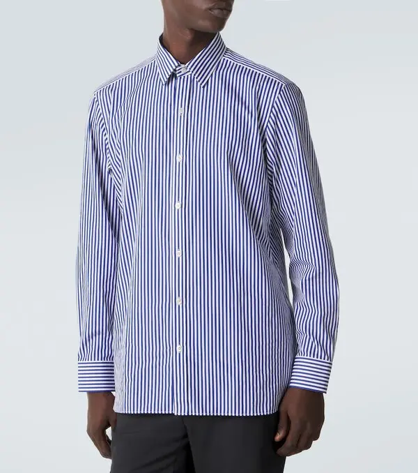 TOM FORD Bengal Stripe Cotton Poplin Shirt - White