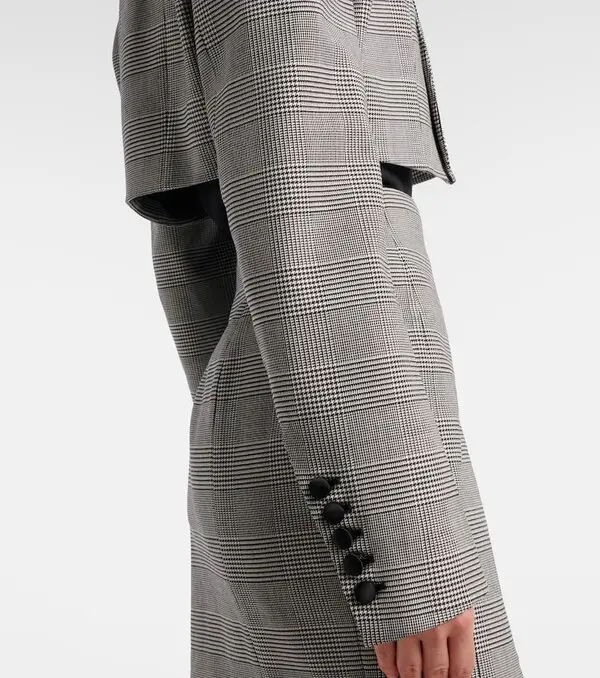 Balmain Houndstooth Cropped Wool-blend Blazer