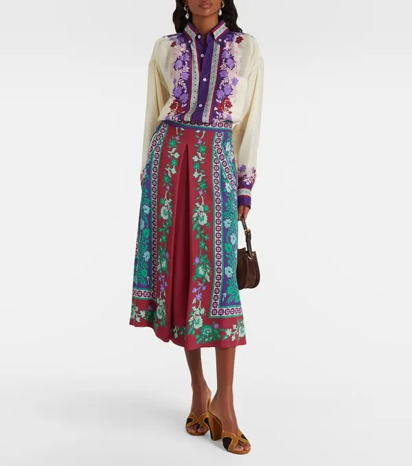 La DoubleJ Santa Monica Printed Midi Skirt