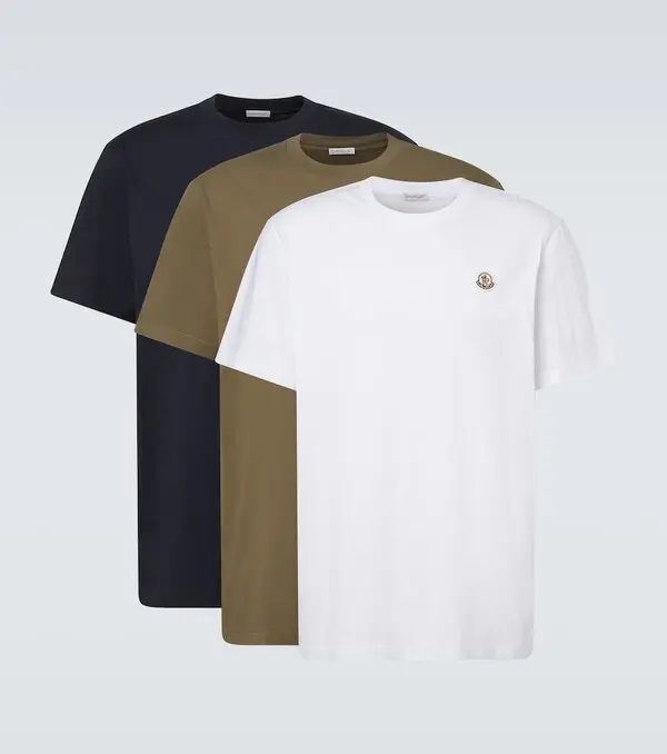 Moncler Set Of 3 Cotton Jersey T-shirts