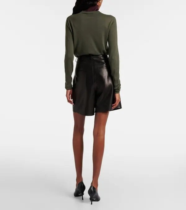 JOSEPH Suze Leather Shorts