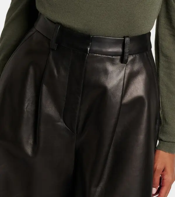 JOSEPH Suze Leather Shorts