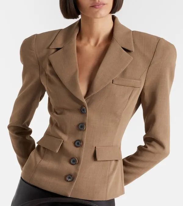 Magda Butrym Wool Blazer - Brown