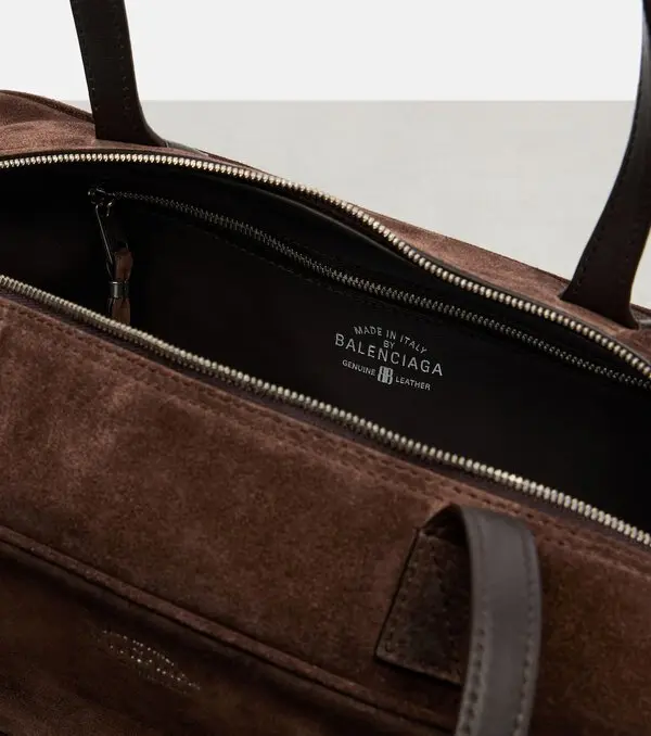 Balenciaga Carrie Small Suede Shoulder Bag - Brown