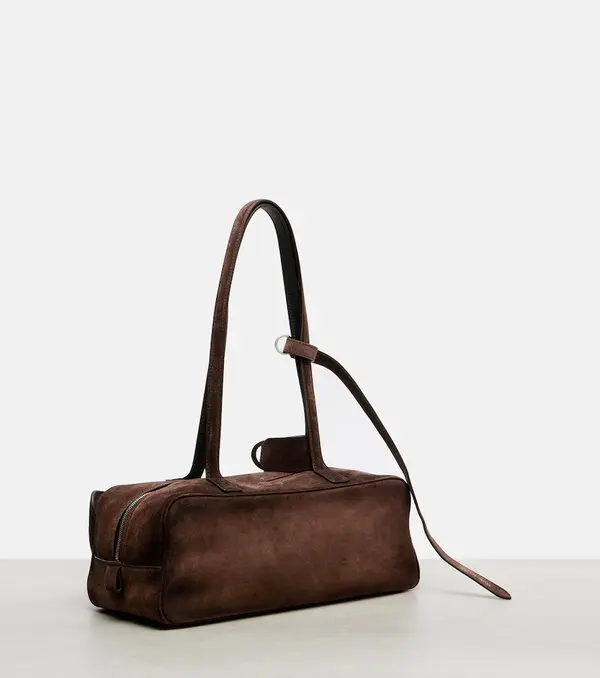 Balenciaga Carrie Small Suede Shoulder Bag - Brown
