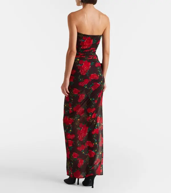 Magda Butrym Floral Ruched Gown - Brown