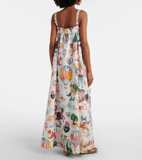Camilla Embellished Printed Cotton Maxi Dress
