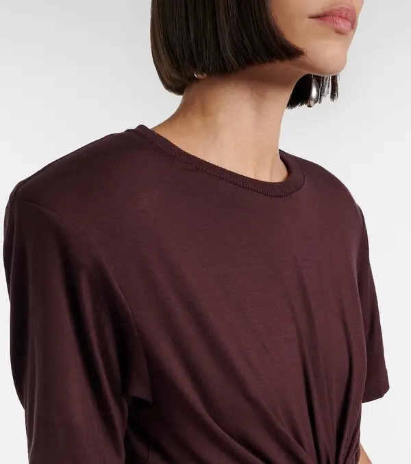 Magda Butrym Floral-appliqué Jersey T-shirt - Brown