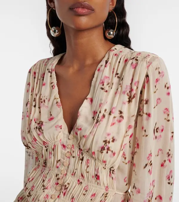 MARANT ETOILE Loriena Floral Minidress - Beige
