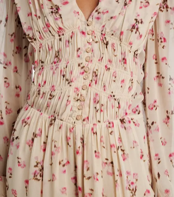 MARANT ETOILE Loriena Floral Minidress - Beige