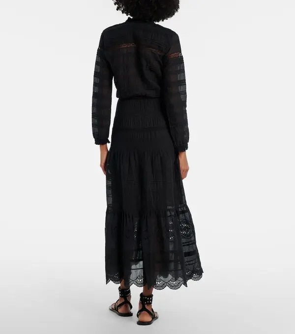 MARANT ETOILE Daniva Lace-trimmed Midi Dress - Black