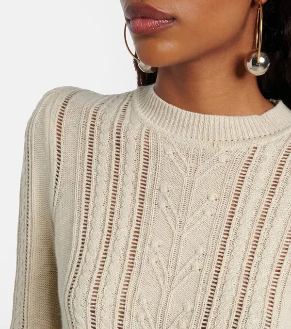 MARANT ETOILE Kalyn Cotton And Wool Sweater - White